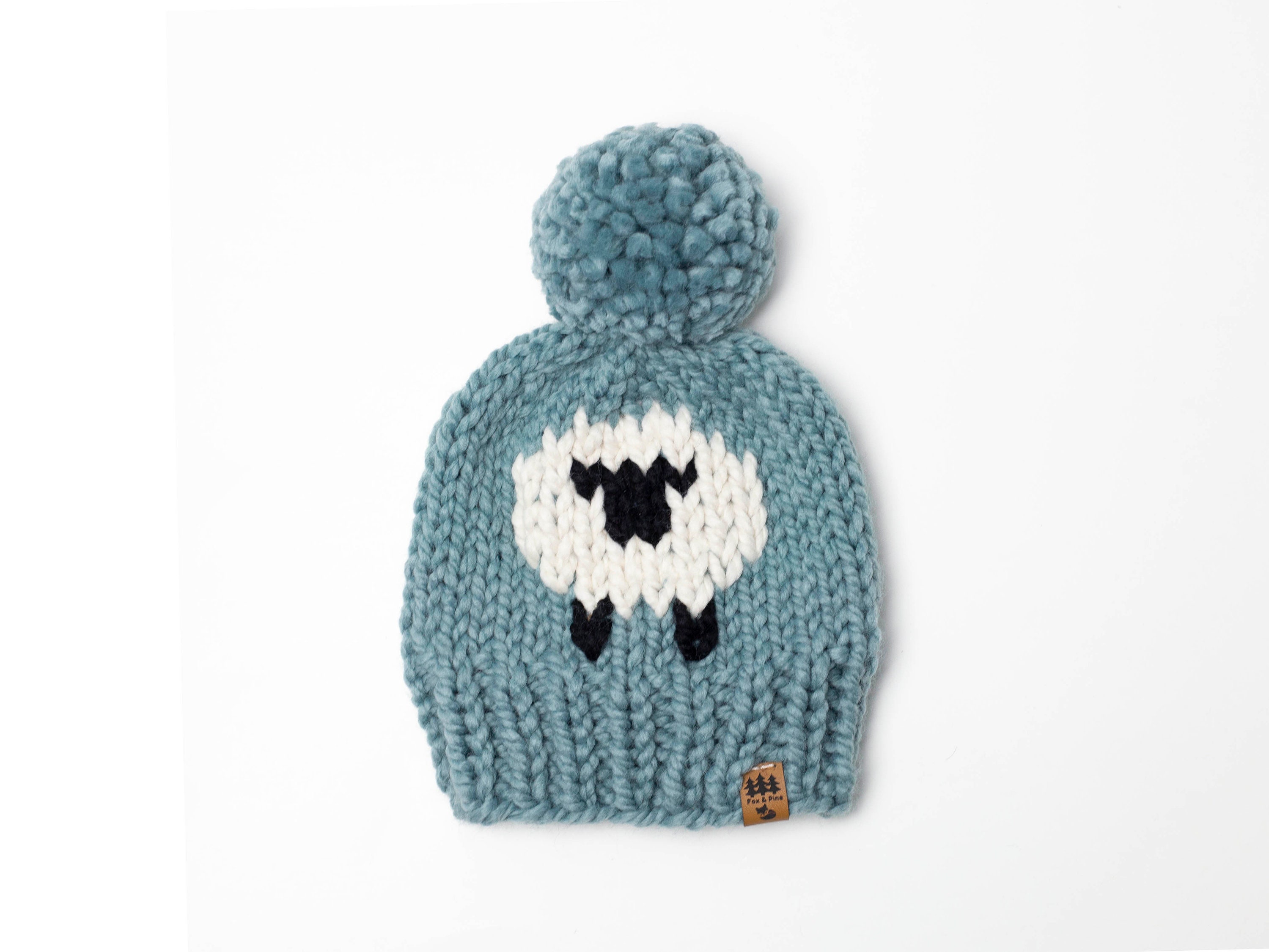 Sheep Hat Knitting Pattern Chunky Knit Pompom Winter Toque | Etsy