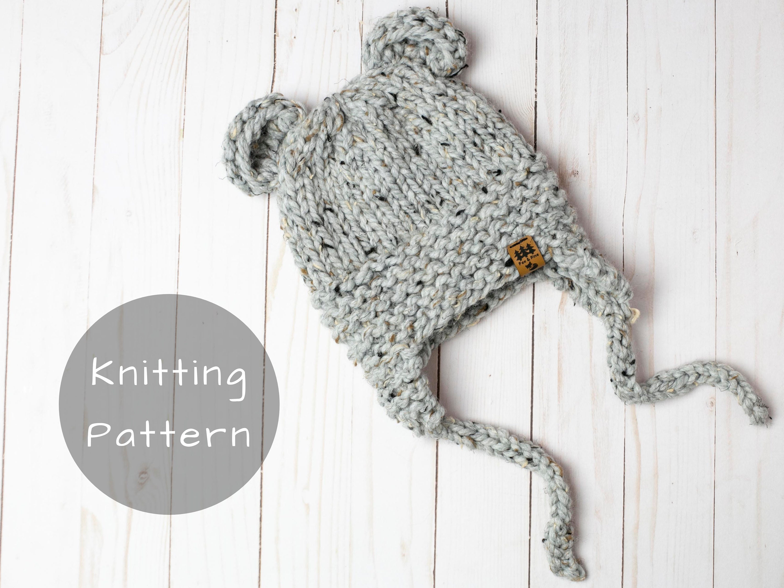 Bear Ear Flaps Hat Knitting Pattern Trapper Aviator Chunky | Etsy