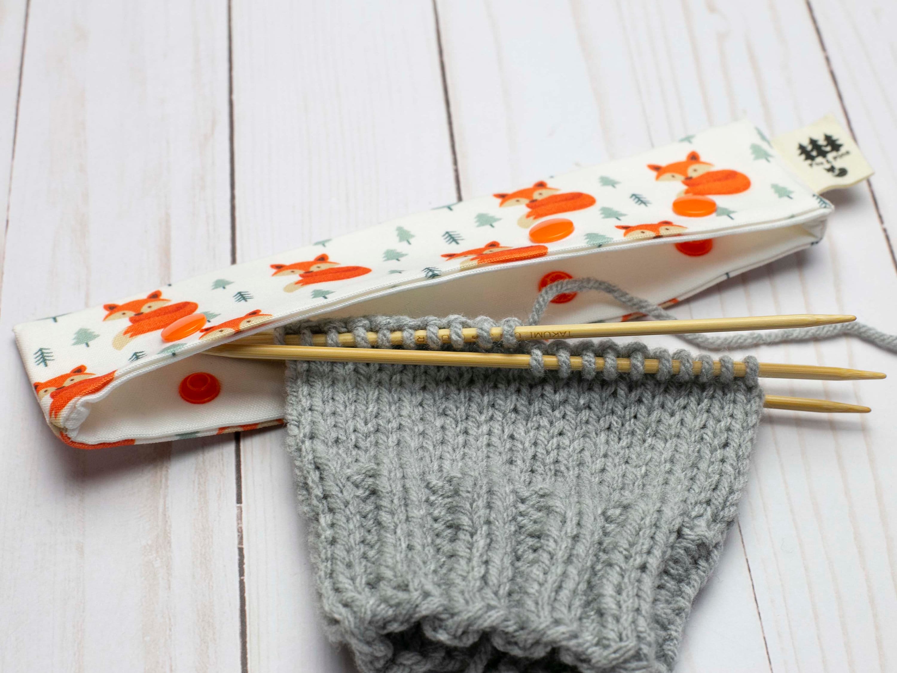 Fox DPN Holder Double Pointed Needle Stitch Stoppers Saver Sleeve Sock ...
