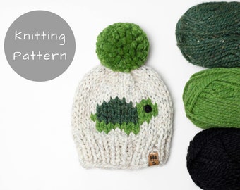 Knitting Pattern Chunky Knit Hat Pompom Winter Toque Thick - Etsy
