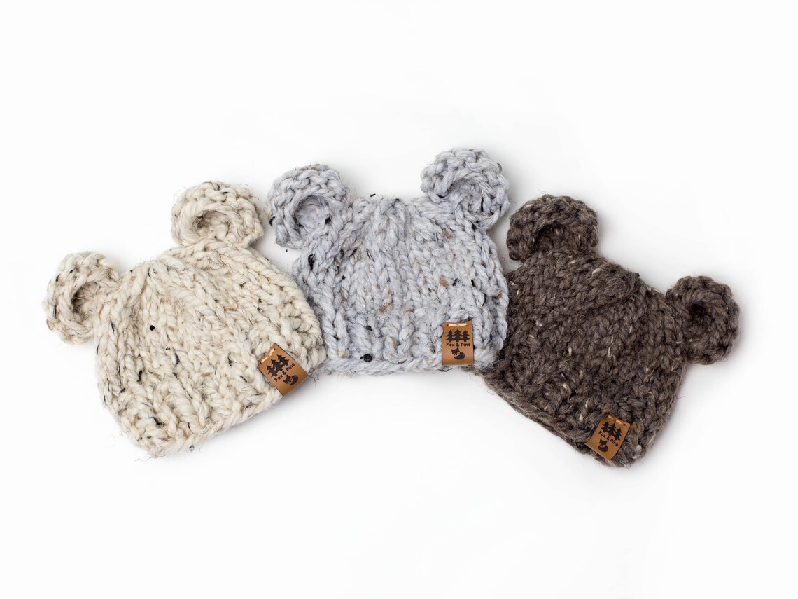 Hat Knitting Pattern Bear Ears Halloween Beginner Friendly Winter Toque ...