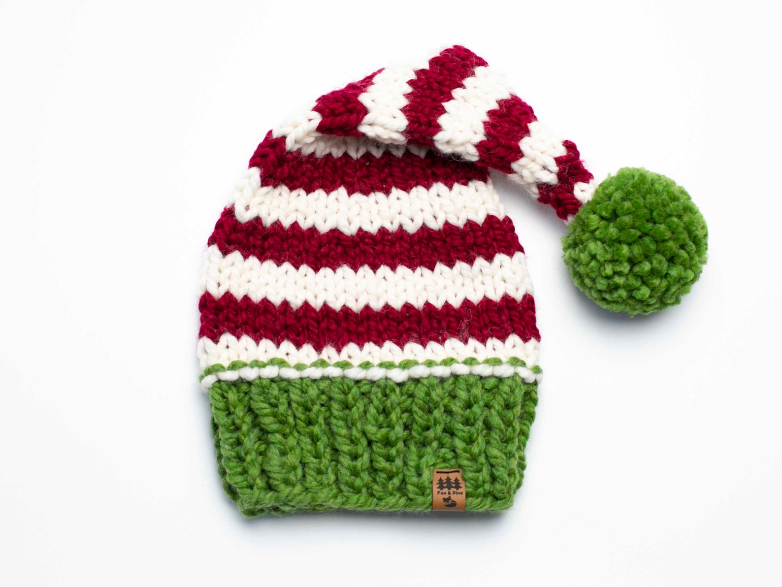 Elf Hat Knitting Pattern Stocking Cap Santa Classic Christmas | Etsy