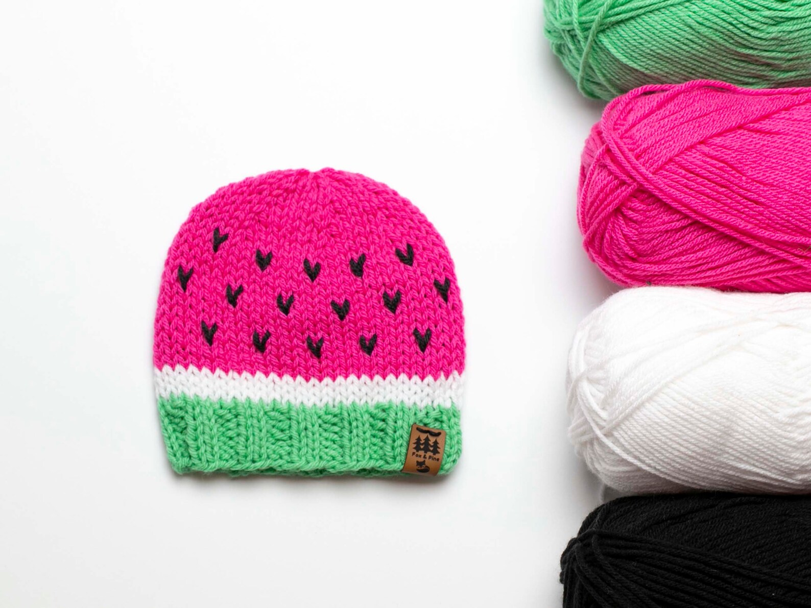 Watermelon Hat Knitting Pattern Knit Winter Beanie Toque Bright Fun ...