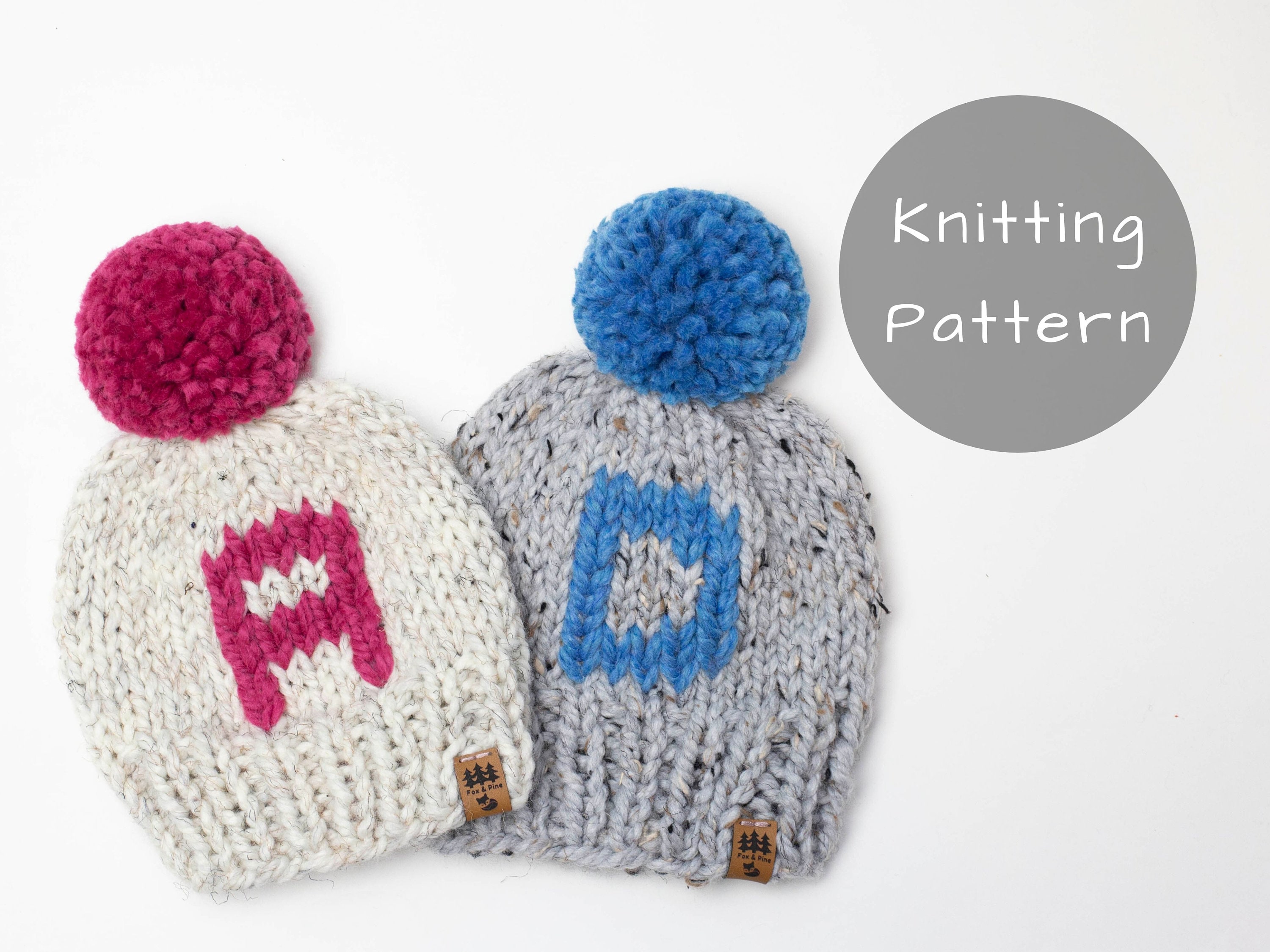 Monogram Hat Knitting Pattern Initial Name Letter Chunky Knit - Etsy Canada