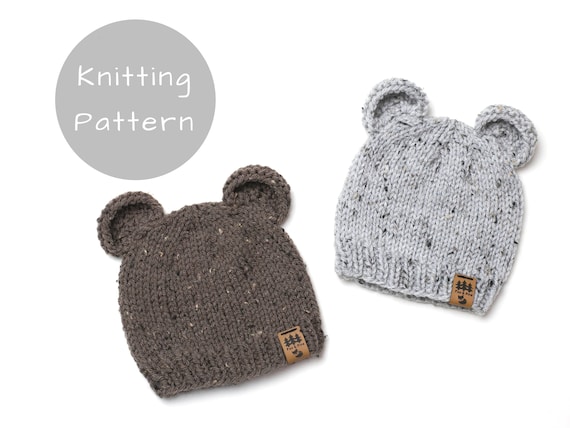 Bear Ears Hat Knitting Pattern Medium Worsted Weight Knit | Etsy