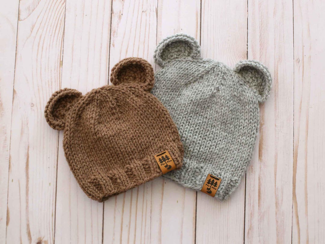 Wooly Bear Ears Hat Knitting Pattern Medium Worsted Weight Knit Winter ...