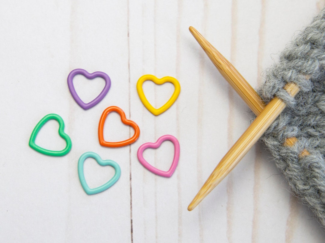 Colorful Heart Stitch Markers Knitting Crochet Minimalist Snag Free ...