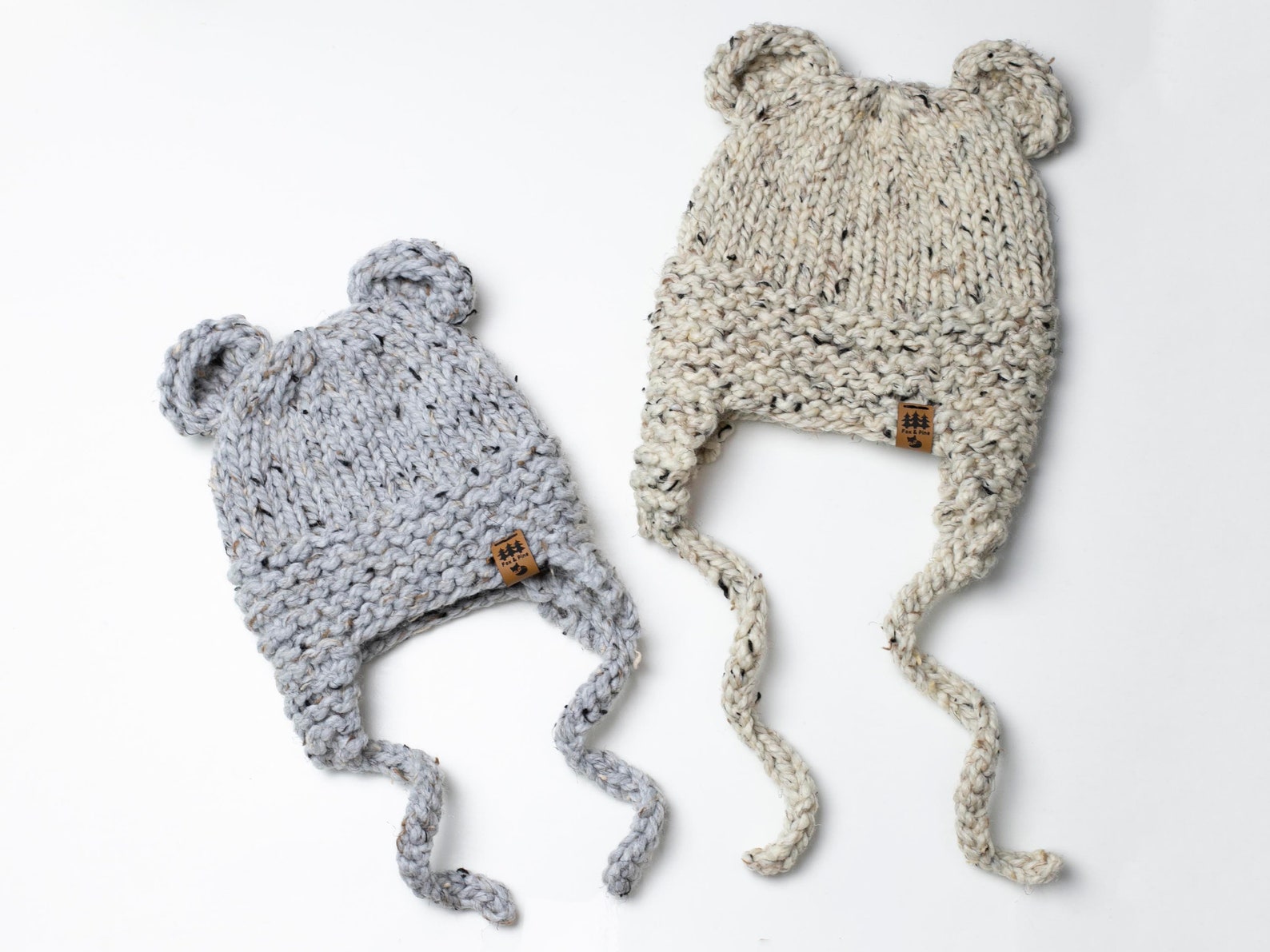 Bear Ear Flaps Hat Knitting Pattern Trapper Aviator Chunky Side Ties ...