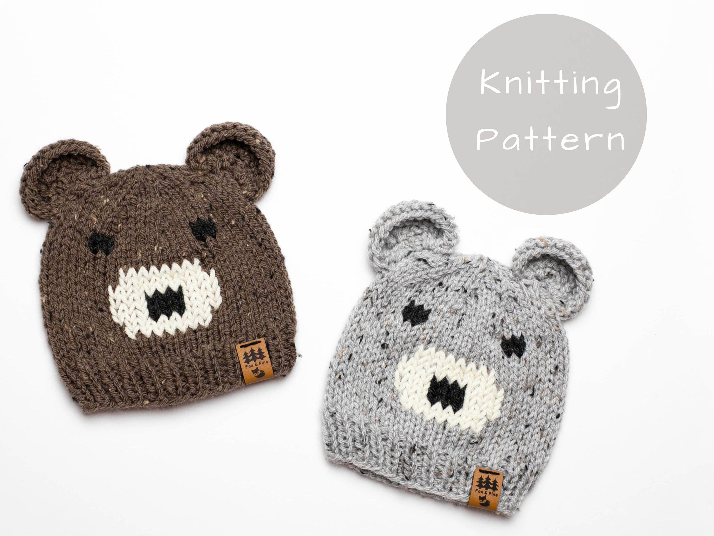 Bear Ears Face Hat Knitting Pattern Medium Worsted Weight Knit - Etsy