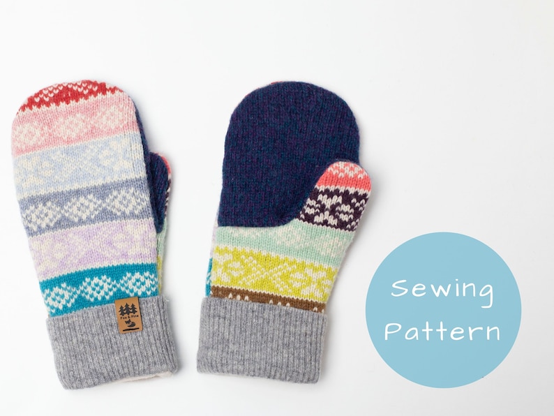 Women Sweater Mittens Pattern Sewing Upcycled Wool Memory | Etsy