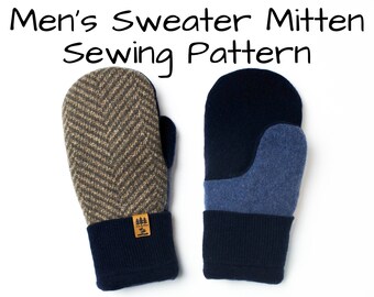 PDF MITTEN PATTERN Sewing Diy Pattern Tutorial for Upcycled Felted Wool ...
