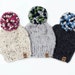 Knitting Pattern Chunky Knit Hat Colorful Pompom Winter Toque Thick ...