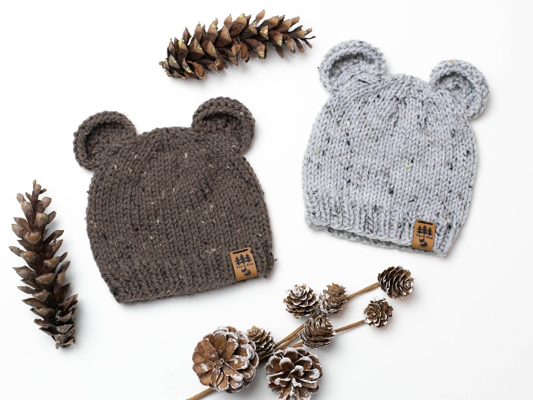 Bear Ears Hat Knitting Pattern Medium Worsted Weight Knit Winter Beanie ...