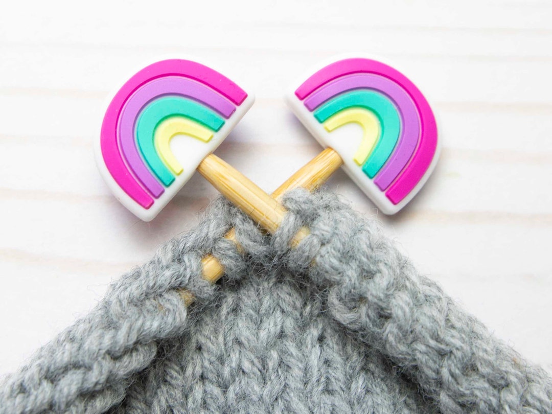 Stitch Stoppers Bright Rainbow Knitting Needle Holders Notions ...