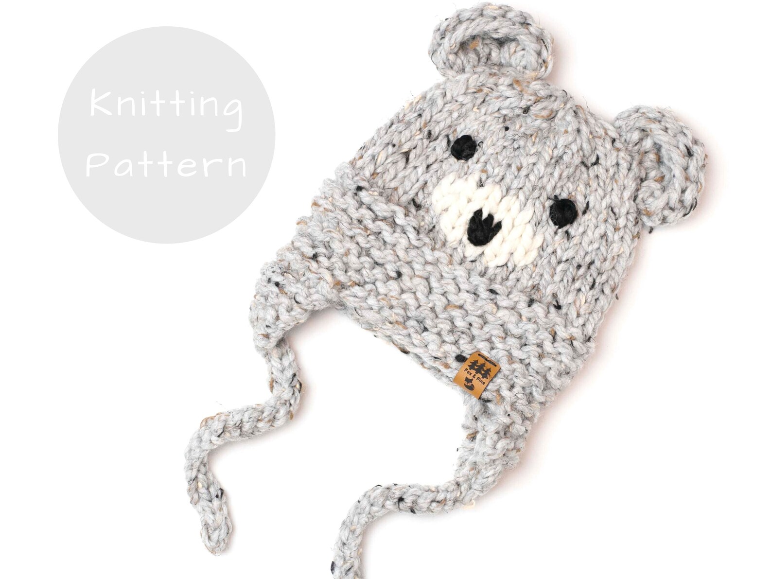 Bear Ear Flaps Hat Knitting Pattern Trapper Aviator Chunky Side Ties ...