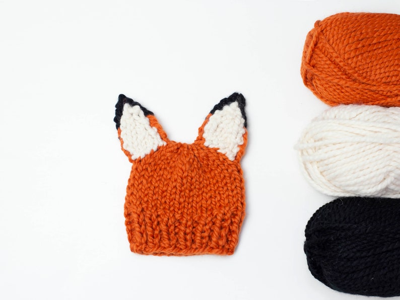 Knitting Pattern Fox Ears Hat Chunky Woodland Animal Winter | Etsy