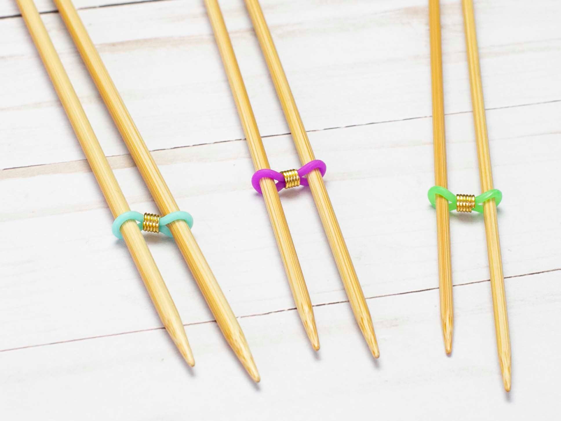 Teal Silver Stitch Huggers Knitting Needle Holders Stoppers | Etsy