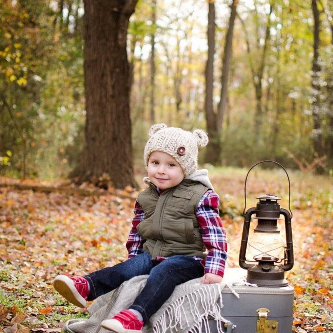 Bear Ears Hat Knitting Pattern Chunky Animal Winter Toque Thick Warm ...