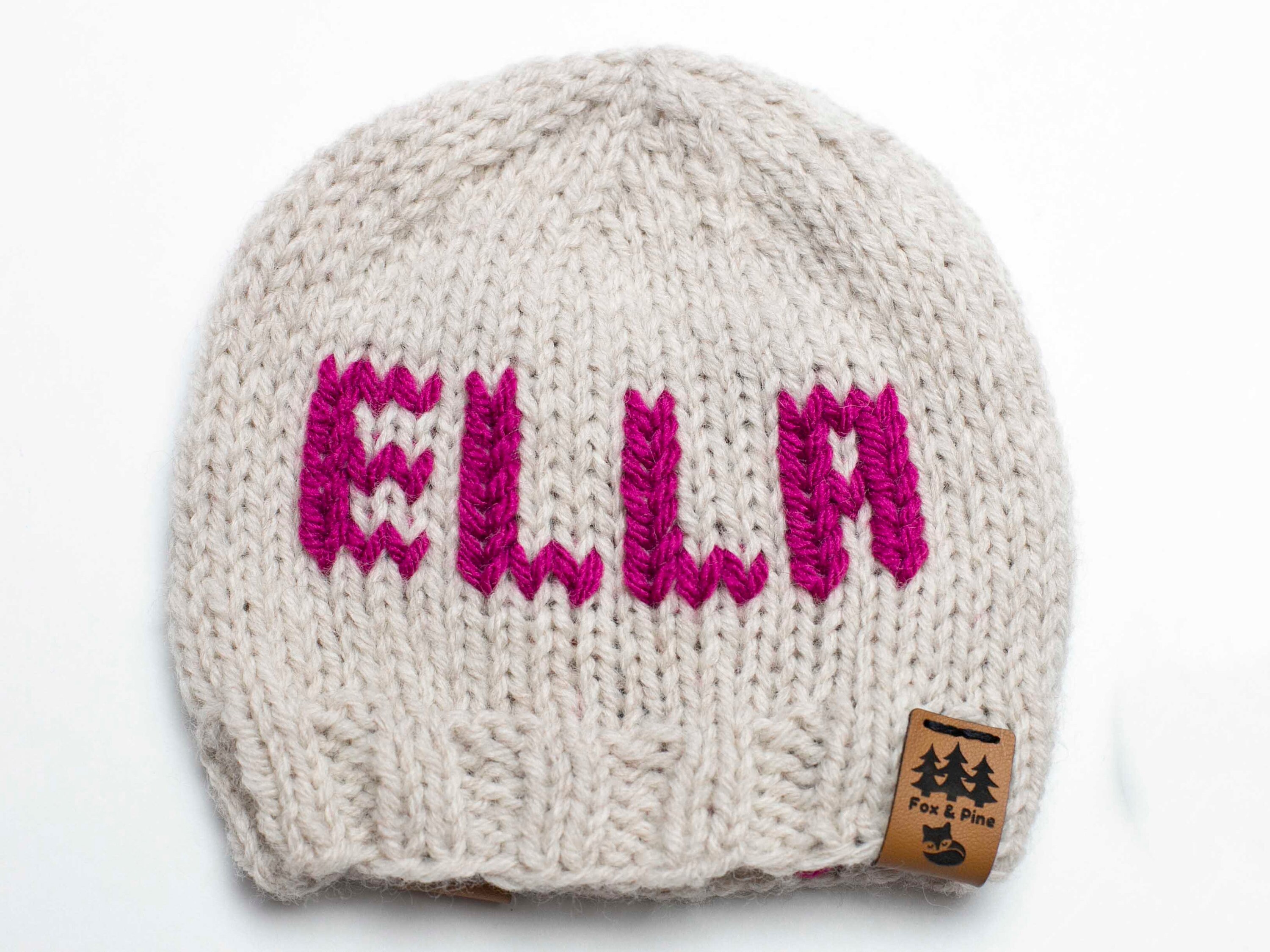 Name Hat Knitting Pattern Initial Letter Monogram Personalized Knit ...