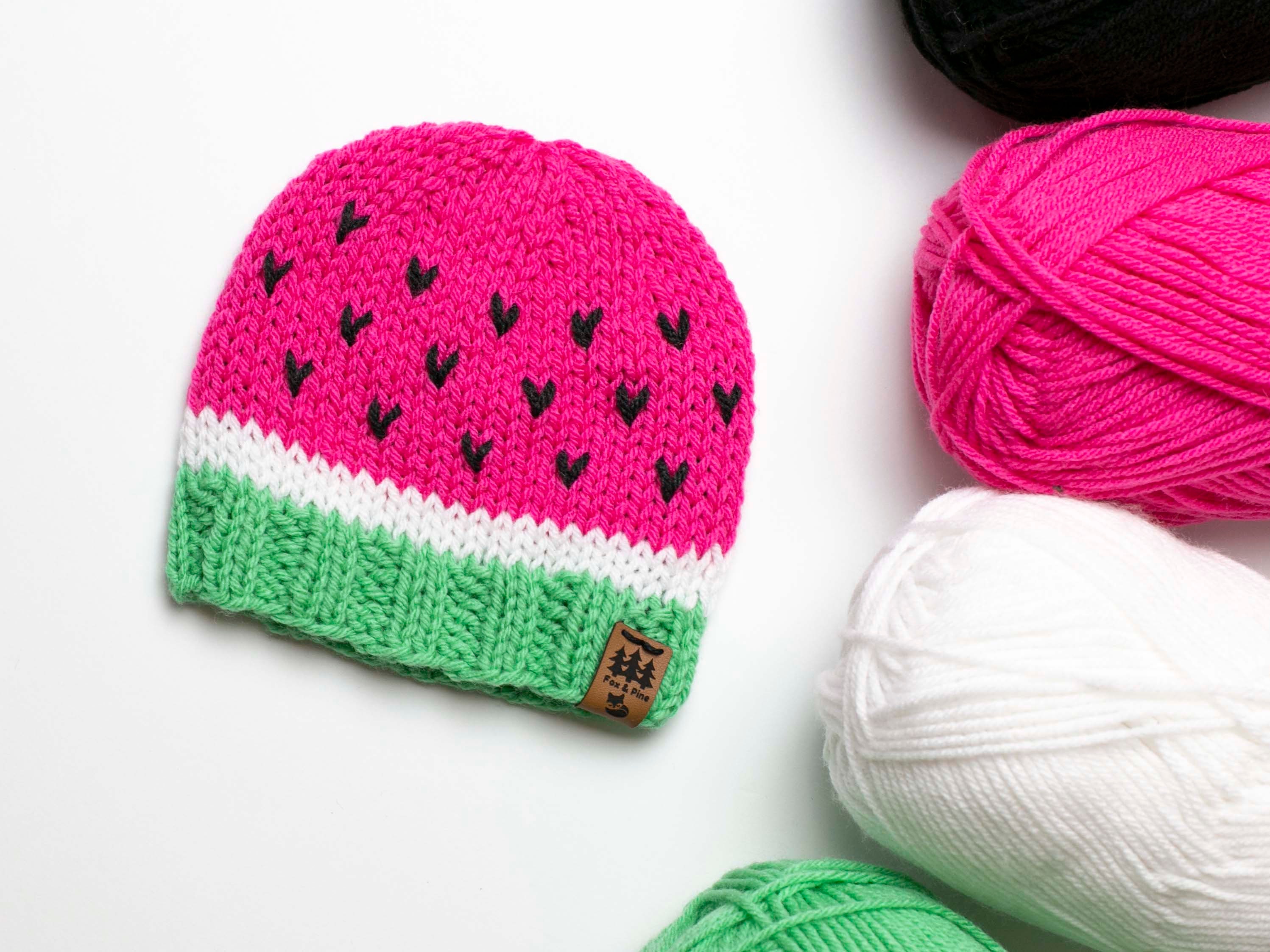 Watermelon Hat Knitting Pattern Knit Winter Beanie Toque | Etsy