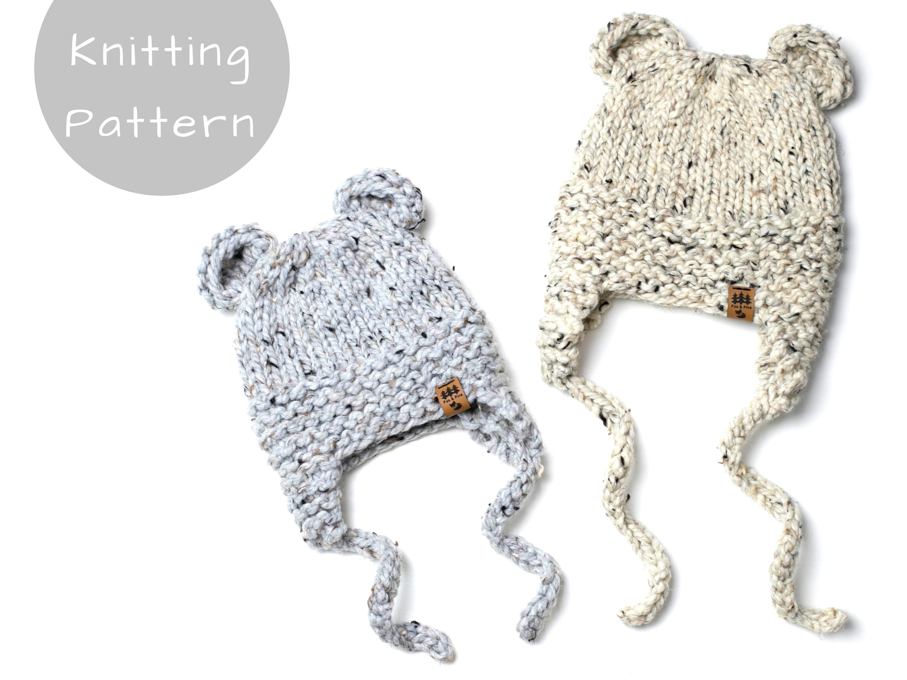 Bear Ear Flaps Hat Knitting Pattern Trapper Aviator Chunky - Etsy UK