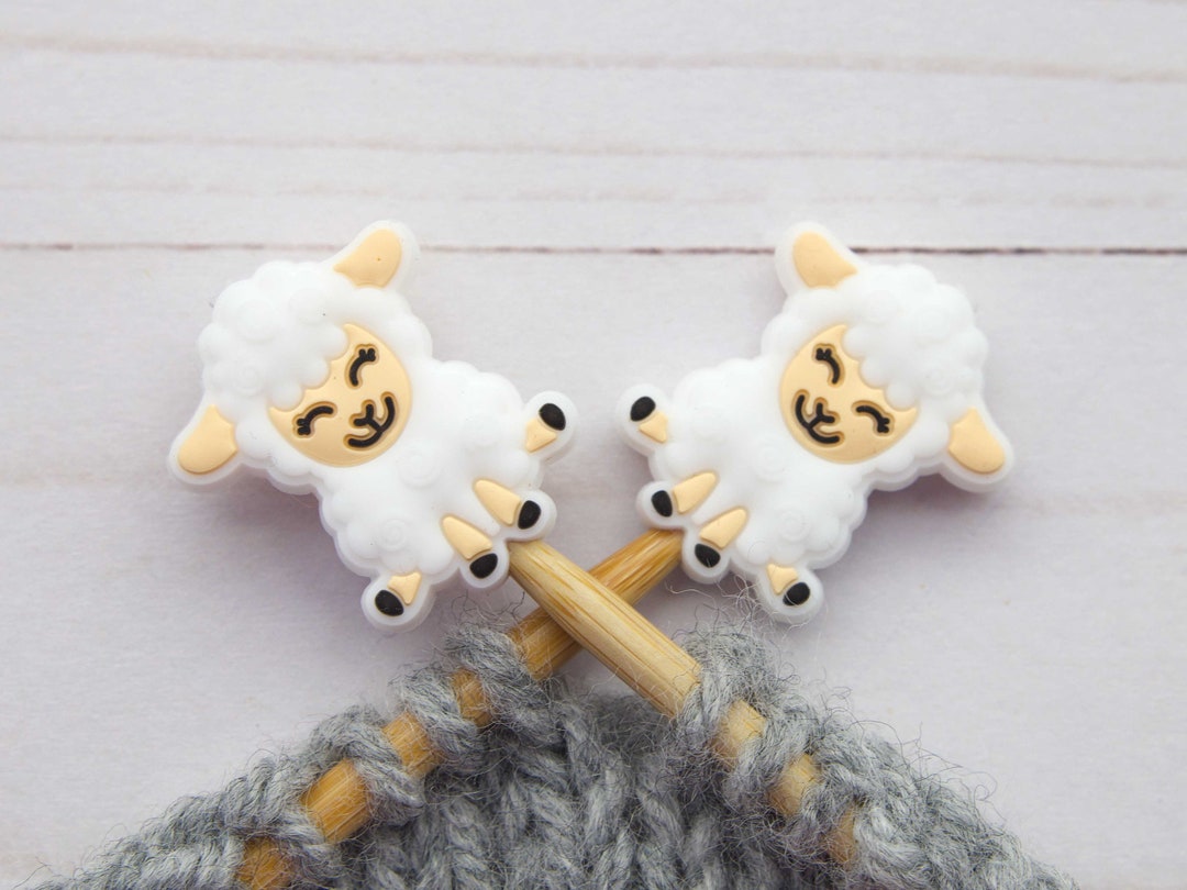 Sleepy Sheep Stitch Stoppers Knitting EXCLUSIVE Needle Holders White ...