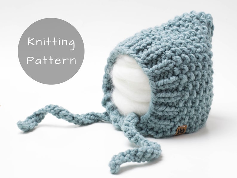 Pixie Bonnet Knitting Pattern Seed Stitch Winter Hat Chunky - Etsy UK