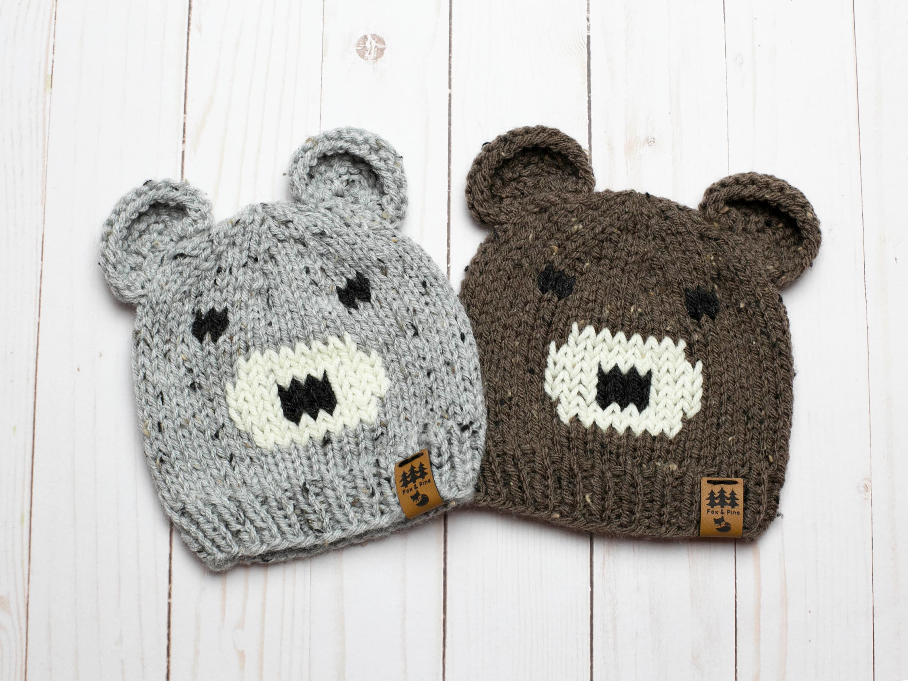 Bear Ears Face Hat Knitting Pattern Medium Worsted Weight Knit Winter ...