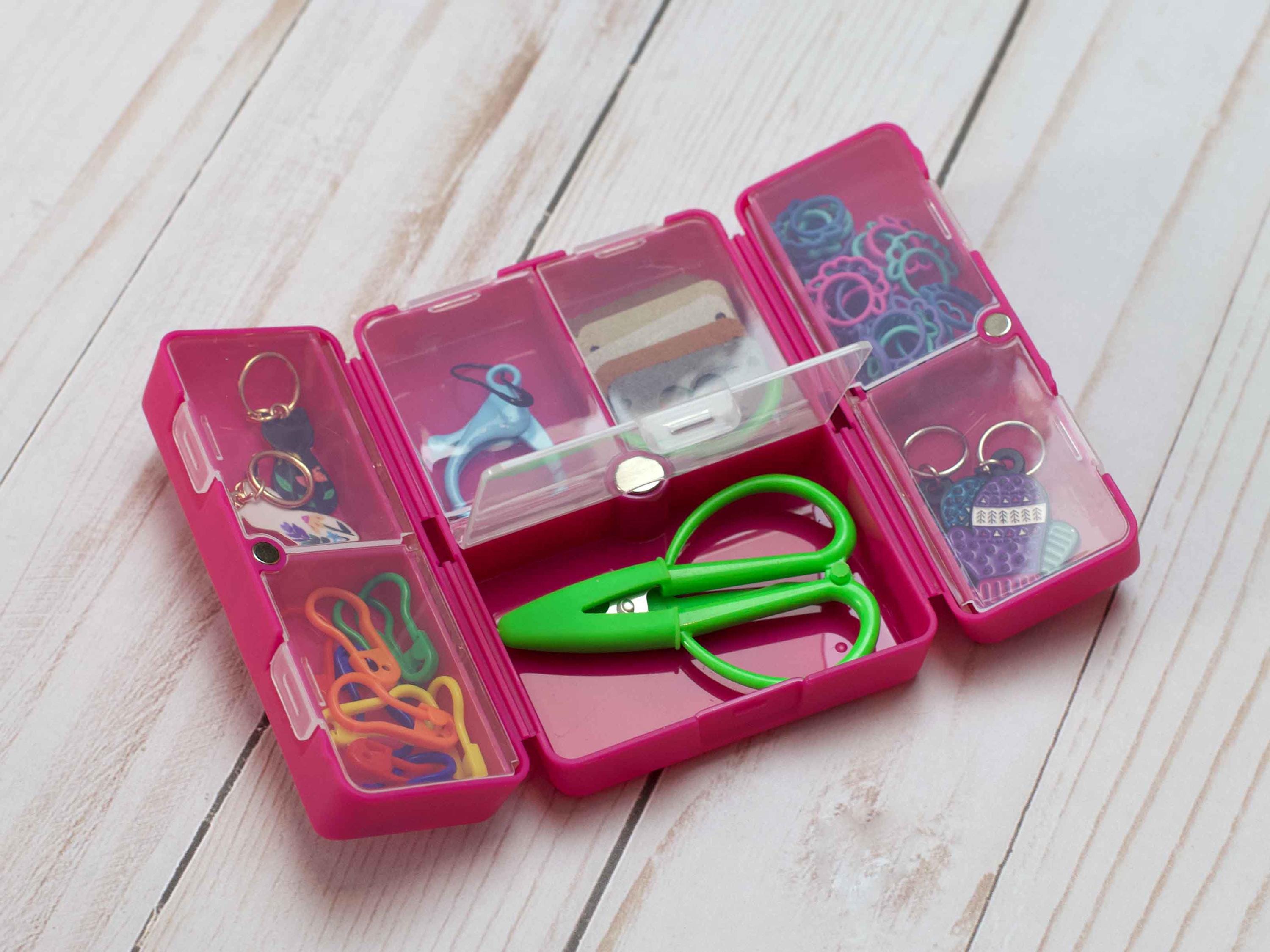 MINI Notion Nook Stitch Stoppers Markers Storage Container Knitting ...