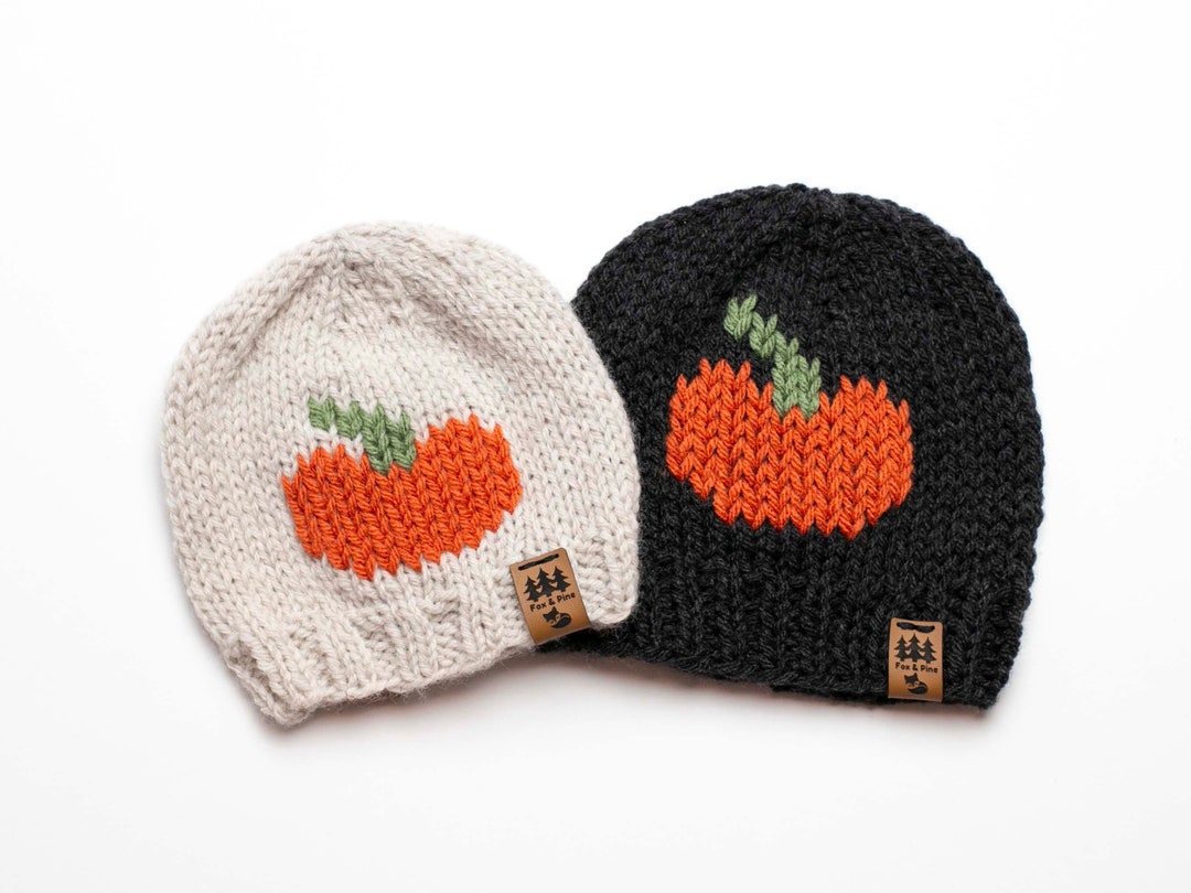 Pumpkin Hat Knitting Pattern Halloween Fall Thanksgiving Knit Winter ...