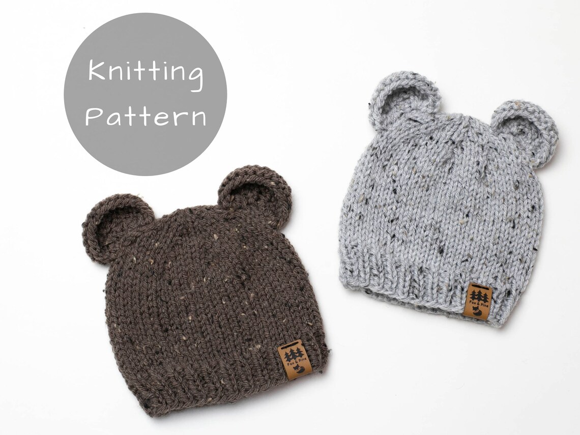 Bear Ears Hat Knitting Pattern Medium Worsted Weight Knit | Etsy