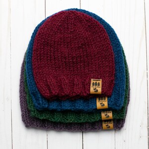 Hat Knit Flat Straight Needles Medium Weight Solid Basic Hat Knitting ...