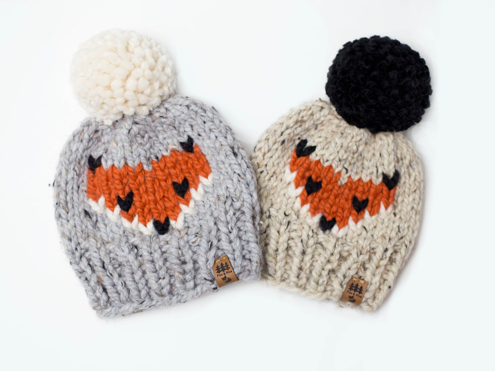 Fox Hat Knitting Pattern Chunky Knit Pompom Winter Toque - Etsy UK