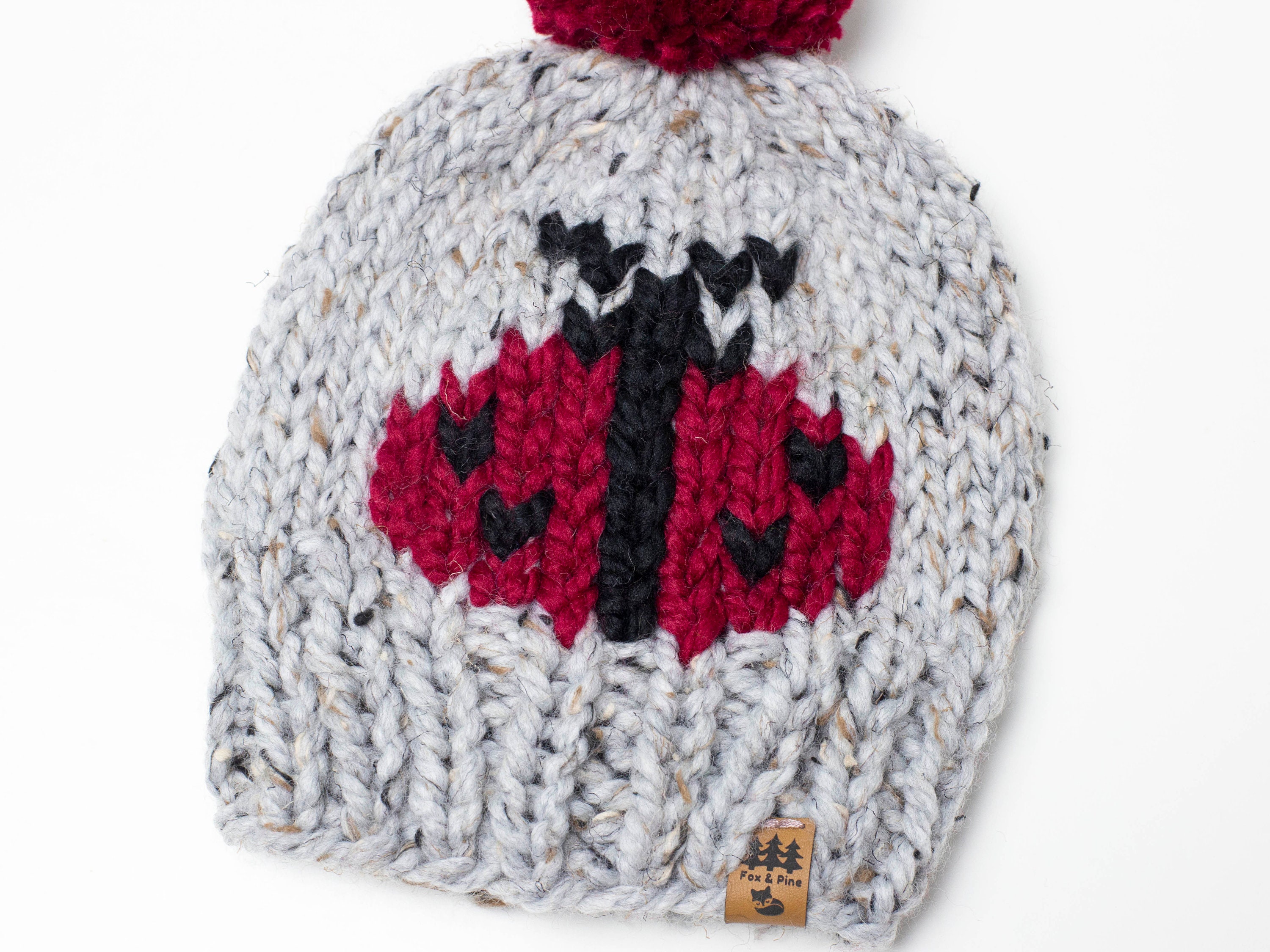Ladybug Hat Knitting Pattern Chunky Knit Pompom Insects Nature | Etsy