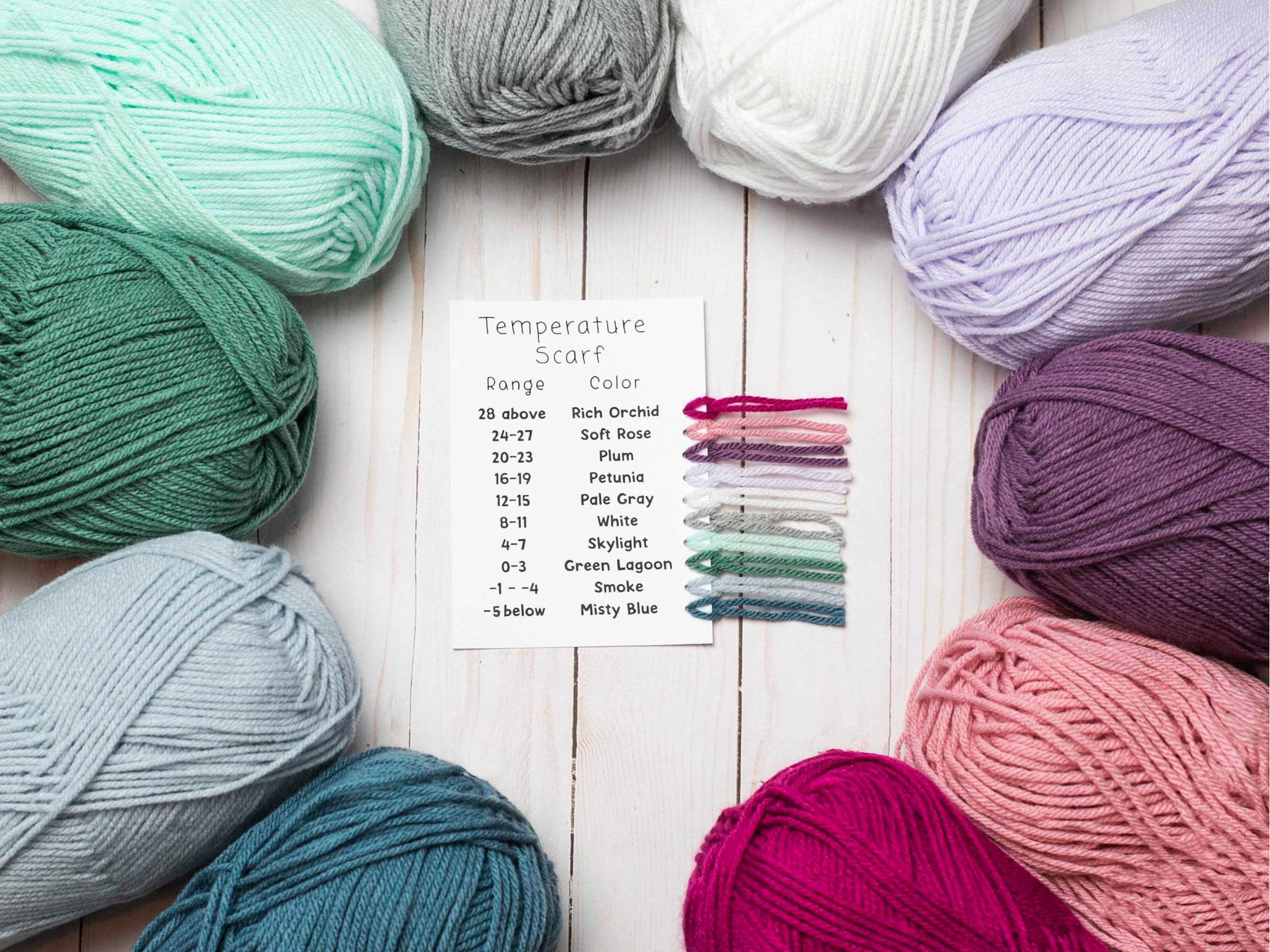 TEMPERATURE SCARF Knitting Pattern Color Chart Historical Tutorial ...