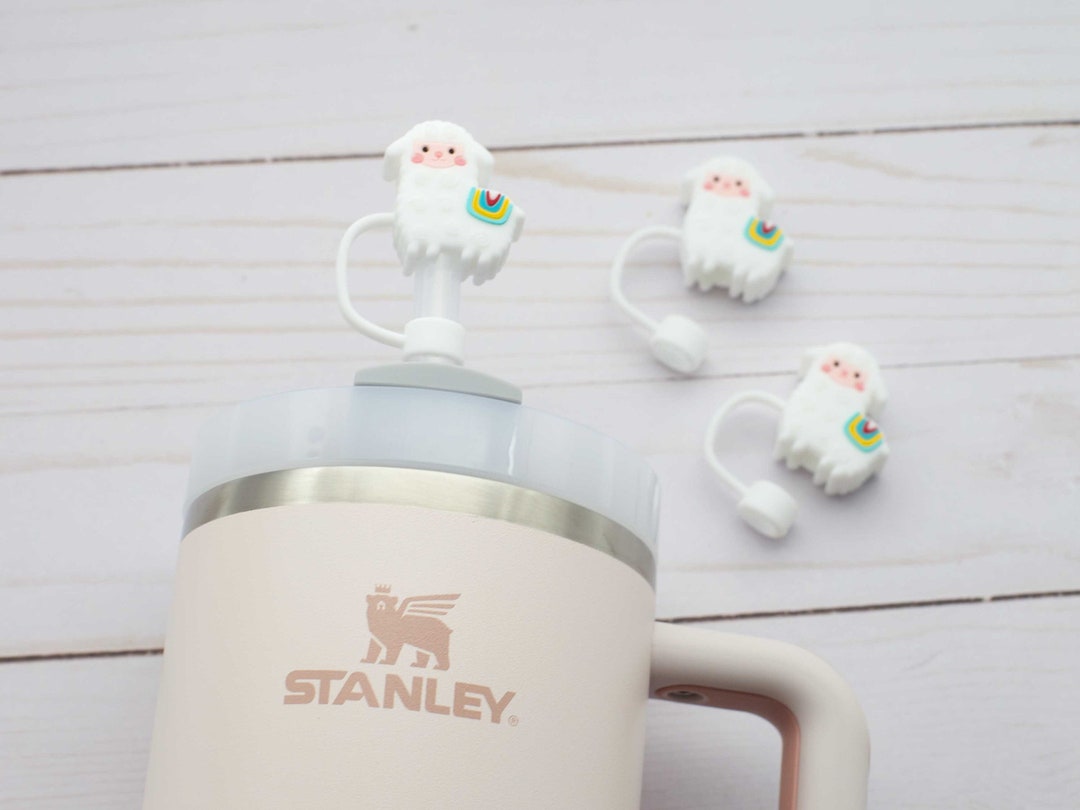 White Llama Stanley Straw Topper Water Bottle Tumbler Accessories Cover ...