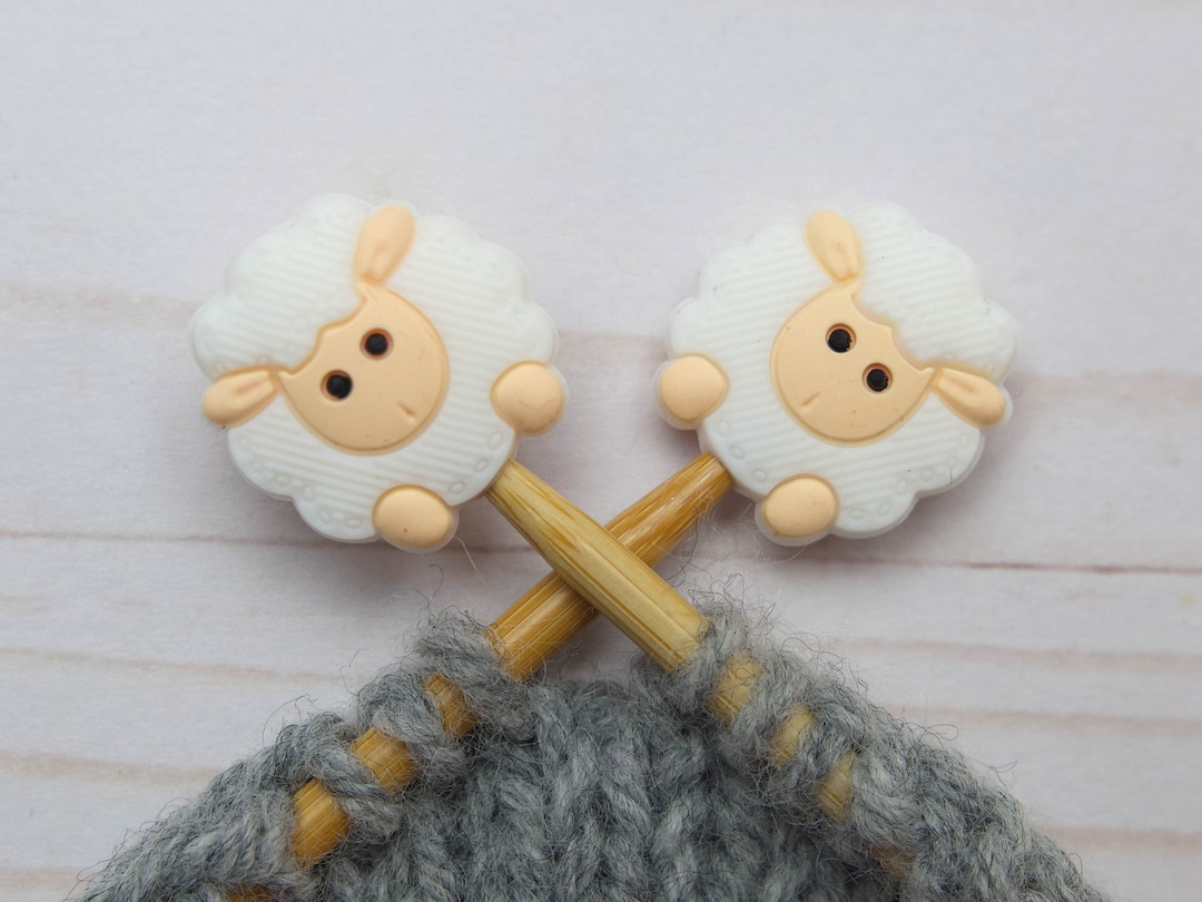 Stitch Stoppers Sheep White Knitting Needle Holders Wool Notions ...