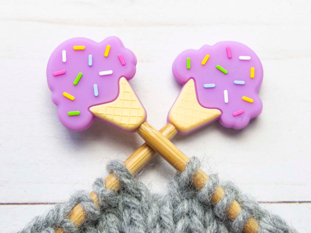 Ice Cream Stitch Stoppers Knitting Needle Point Protectors Purple ...