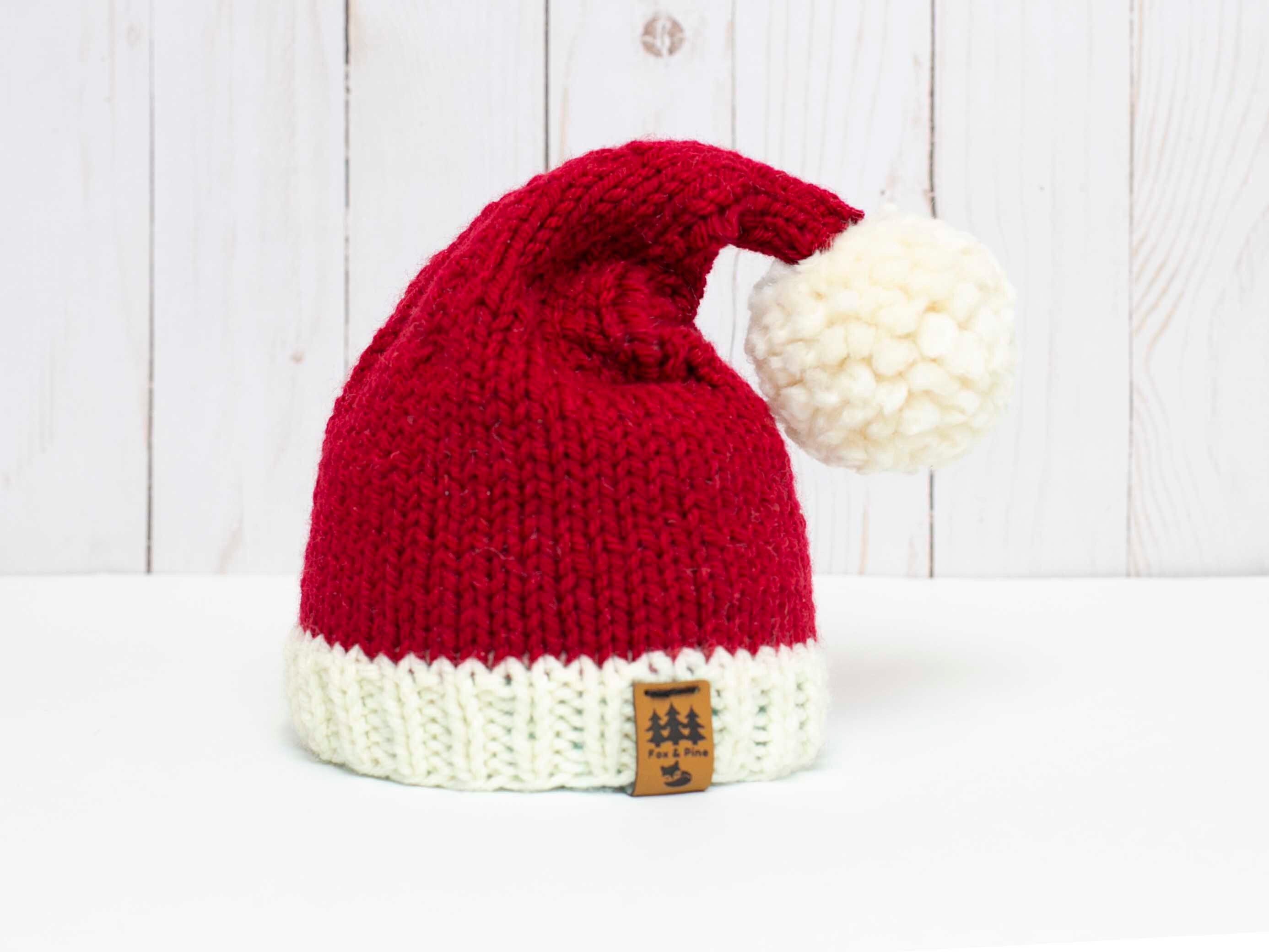 Santa Hat Knitting Pattern Christmas Stocking Cap Medium - Etsy Canada