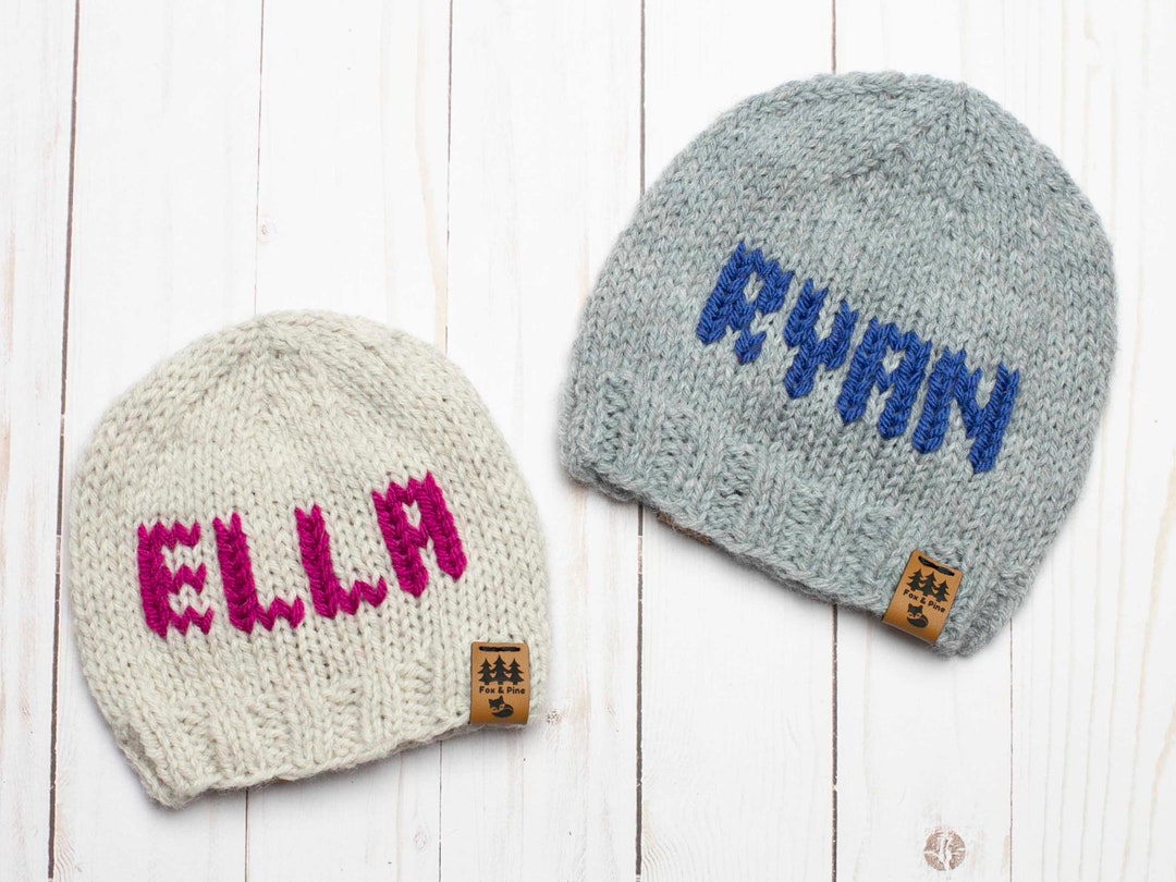 Name Hat Knitting Pattern Initial Letter Monogram Personalized Knit ...