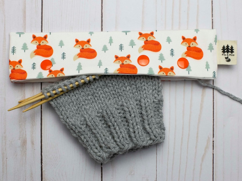 Fox DPN Holder Double Pointed Needle Stitch Stoppers Saver Sleeve Sock ...