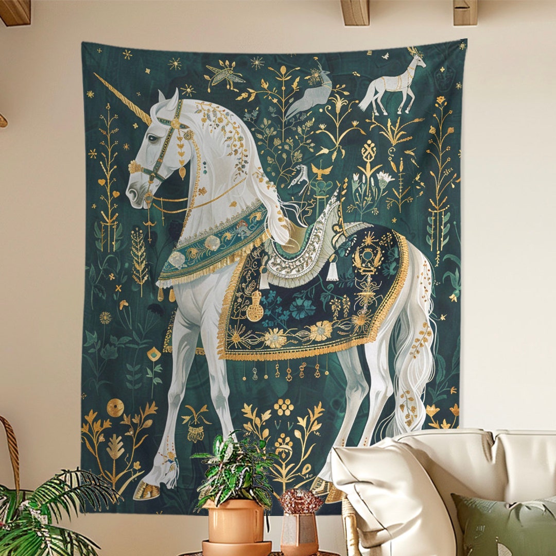 Mystical Unicorn Tapestry Wall Hanging,fantasy Wall Art for Natural ...