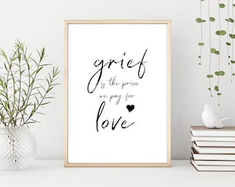 Grief and Bereavement Quote Wall Art, Love Minimalist Home Decor ...