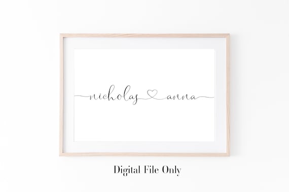 Custom Couple Names Printable Art Personalised Couple Bedroom | Etsy