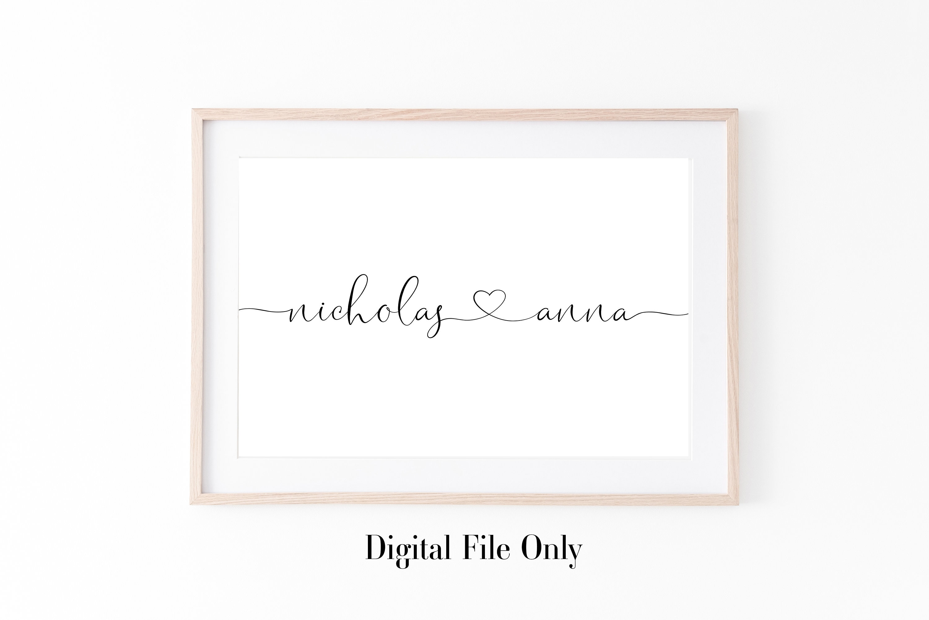 Custom Couple Names Printable Art Personalised Couple Bedroom - Etsy