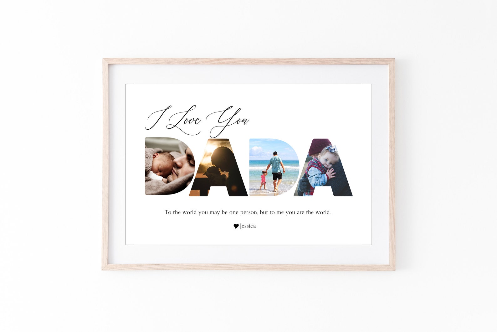 Father's Day Print, Custom Photo Print, Dad Collage Wall Art, Daddy ...