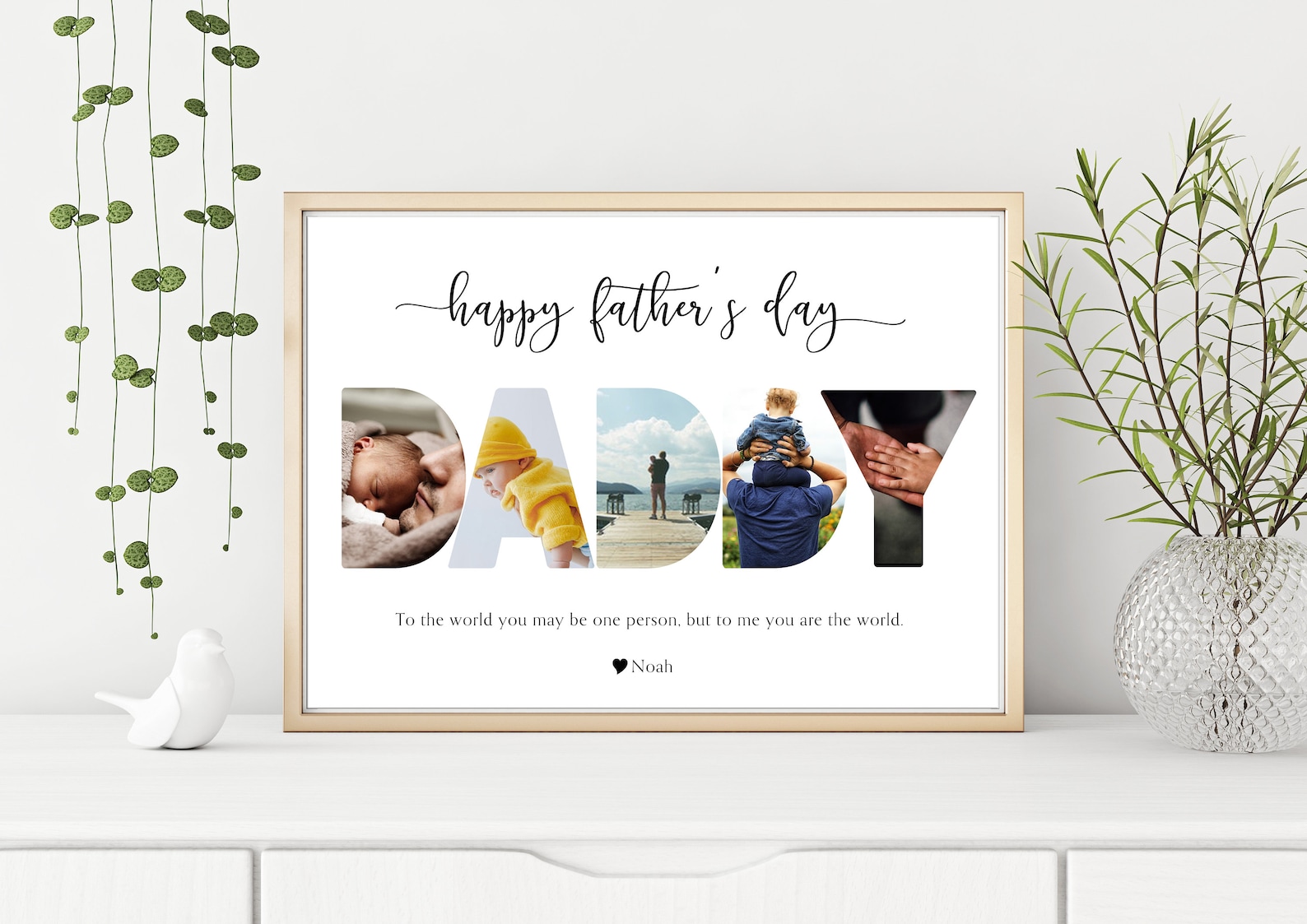 Father's Day Print, Custom Photo Print, Dad Collage Wall Art, Daddy ...
