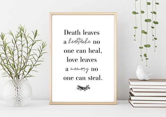 Grief Quote Wall Art Bereavement Quote Print Love Minimalist | Etsy