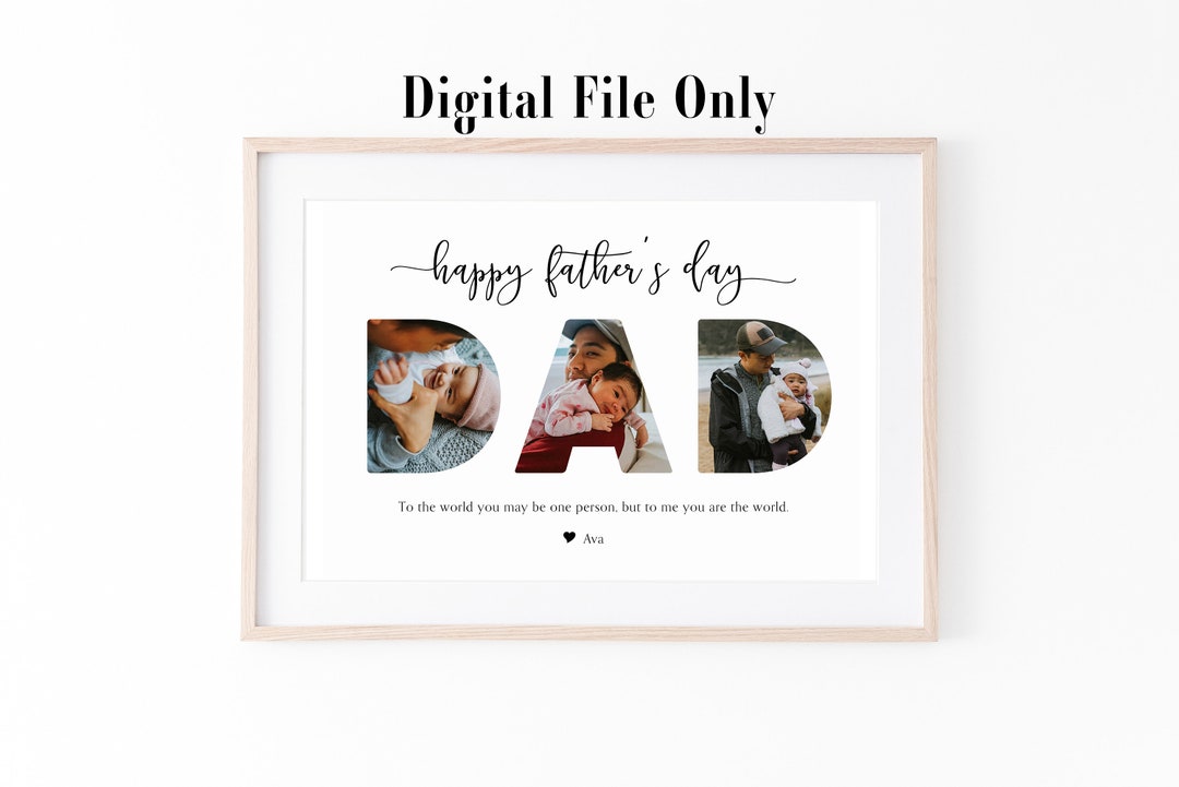 Father's Day Print, Custom Photo Print, Dad Collage Wall Art, Daddy ...