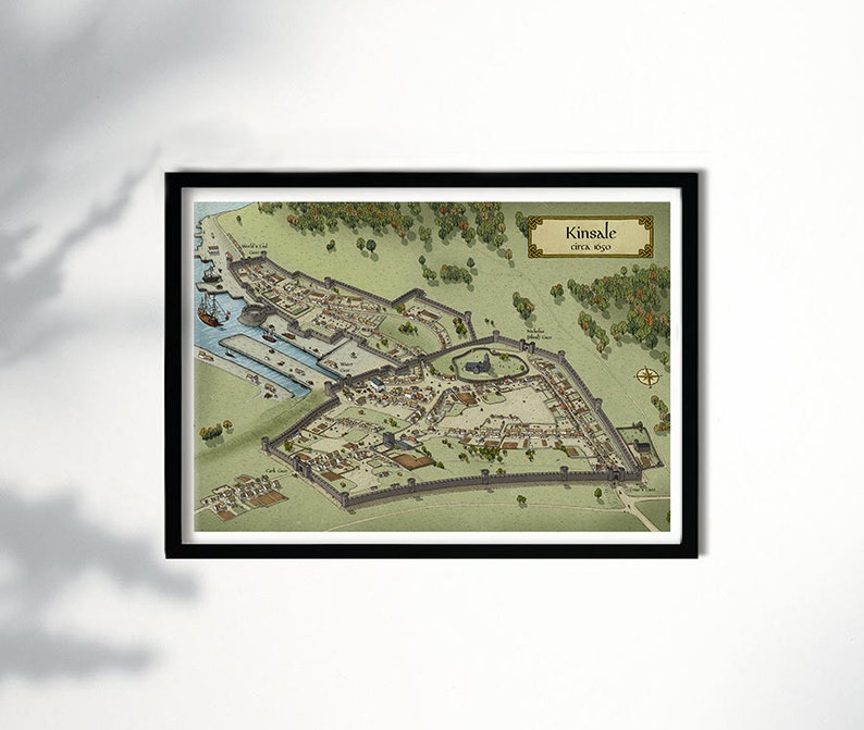 Kinsale Circa 1650 Pictorial Map- LIMITED EDITION - Etsy